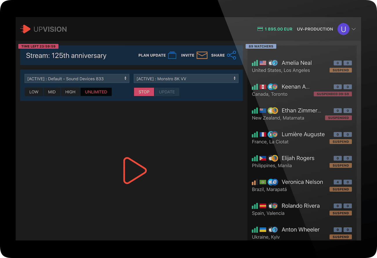 Up.Vision - Frustration-free on-set live streaming